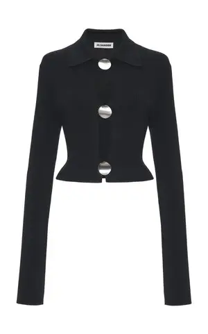JIL SANDER Virgin Wool Collared Cardigan