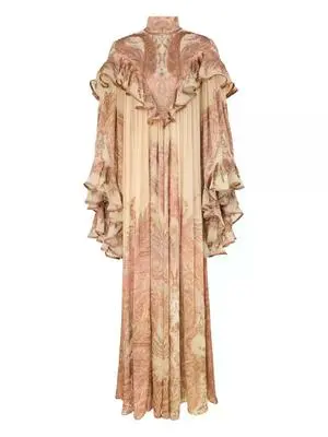 Zimmermann Burnout Ruffled Paisley-print Maxi Dress