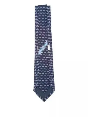 FERRAGAMO Race Patterned Silk Neck Tie