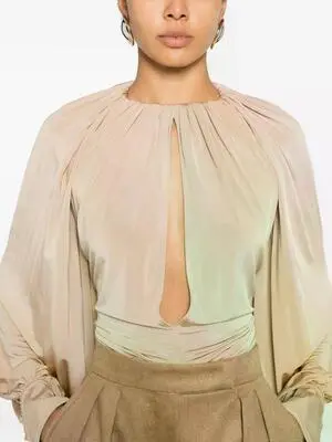FERRAGAMO Long Sleeve Blouse With Back Slit Detail