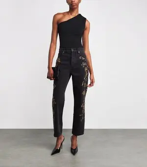 Veronica Beard Daniela Embellished Straight Jeans