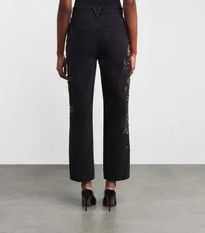 Veronica Beard Daniela Embellished Straight Jeans