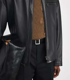 WOOYOUNGMI Leather Zip Up Jacket