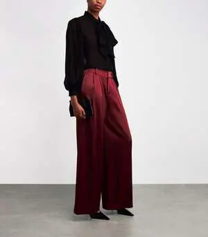 Alice + Olivia Satin Kennedy Wide-leg Trousers