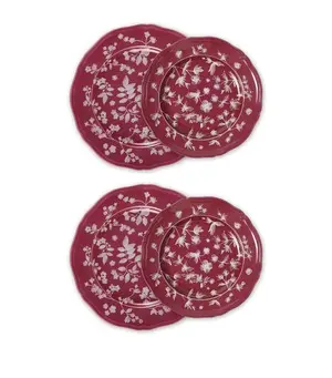 CABANA MAGAZINE X Ginori 1735 Porcelain Floral Plate Set - Pink
