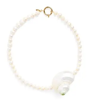 HERMINA ATHENS Freshwater Pearl And Seashell Necklace - Gold