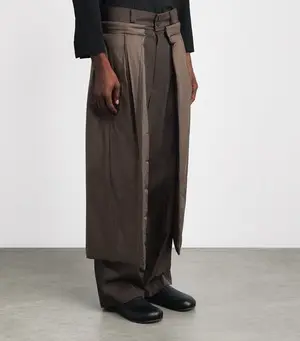 Issey Miyake Detachable Linear Switch Wide Leg Trousers