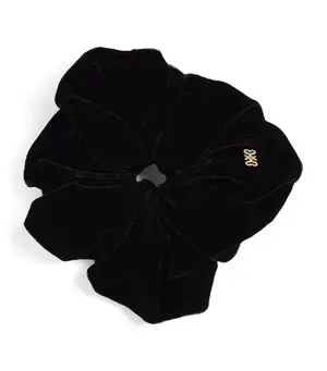 Sandro Velvet Logo Scrunchie - Black