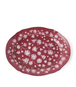 CABANA MAGAZINE X Ginori 1735 Porcelain Floral Serving Plate - Pink