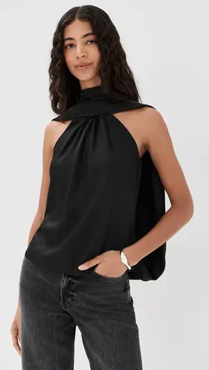 Simkhai Scarlett Cape Top - Black