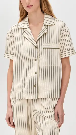 HOMMEY Striped Short Sleeve Shirt