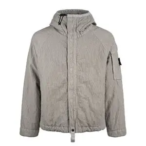 Stone Island Stone Island Drip-Proof Velvet Jacket With Hood And Inner Padding - Gray
