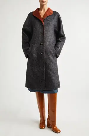 Marni Double Splittable Virgin Wool & Mohair Blend Coat
