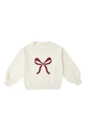 RYLEE + CRU Bow Jacquard Sweater