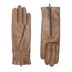 AGNELLE Jane Lambskin Gloves - Taupe