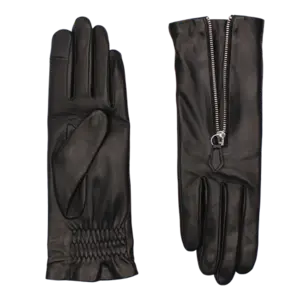 AGNELLE Jane Lambskin Gloves - Tnoir