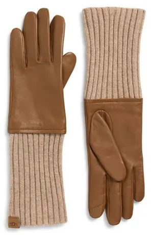UGG Leather Gloves - Sand Castle