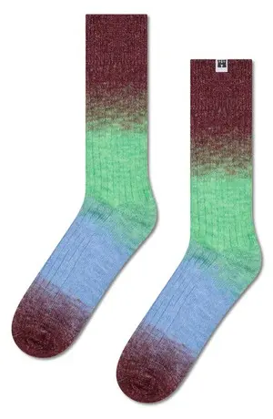 Happy Socks Gradient Crew Socks - Blue