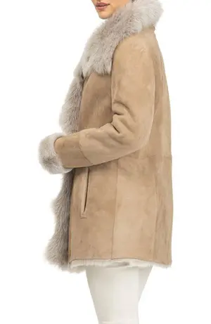 Gorski Merino Genuine Shearling Short Jacket - Arctic Beige Brisa