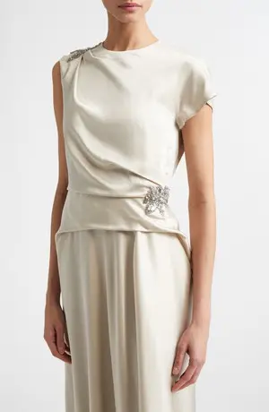 Erdem Drape Satin Gown