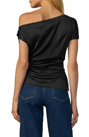 Joe's Jeans The Isla Drape One-shoulder Satin Top