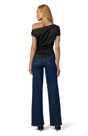 Joe's Jeans The Isla Drape One-shoulder Satin Top