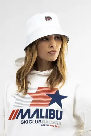 MALIBU SKI CLUB Snow Monogram Bucket Hat - White