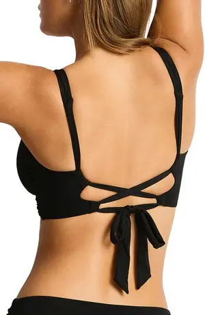 SEA LEVEL Essentials Edit Cross Front Bikini Top - Black