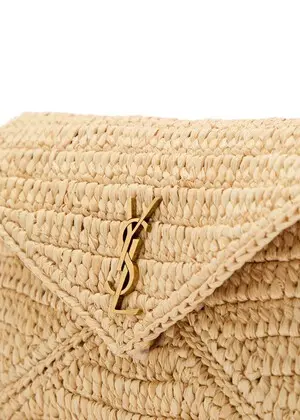Saint Laurent Envelope Raffia Wallet-on-chain