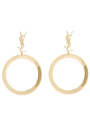 Saint Laurent Cassandre Logo Hoop Earrings - Gold
