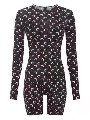 MARINE SERRE Moon Print Jersey Playsuit - Black