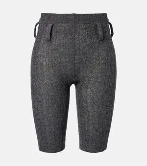 Prada Knitted Wool And Cashmere Shorts - Grey