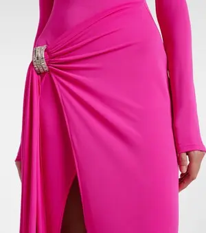 David Koma Embellished Draped Gown