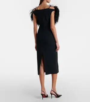 David Koma Feather-trimmed Cocktail Dress