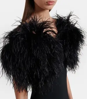 David Koma Feather-trimmed Cocktail Dress