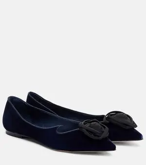 ROGER VIVIER Rose Ballet Flats - Blue