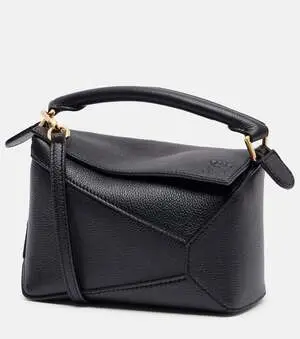 Loewe Puzzle Edge Mini Leather Tote Bag - Black
