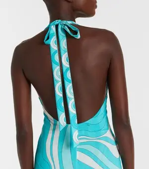 Emilio Pucci Iride Halterneck Jersey Midi Dress