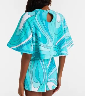 Emilio Pucci Iride Cotton Terry Crop Top