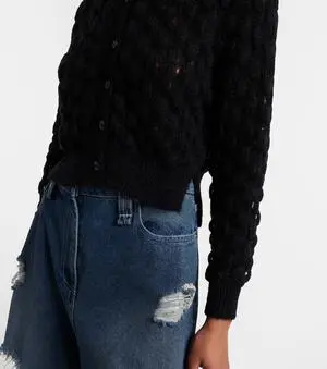 Simone Rocha Embellished Mohair-blend Cardigan