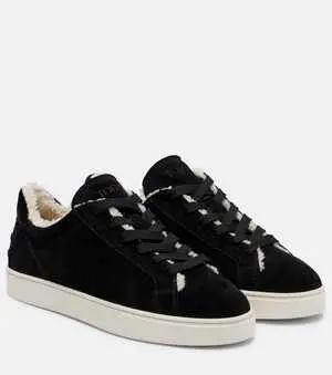 TOD'S Cassetta Shearling-lined Suede Sneakers - Black
