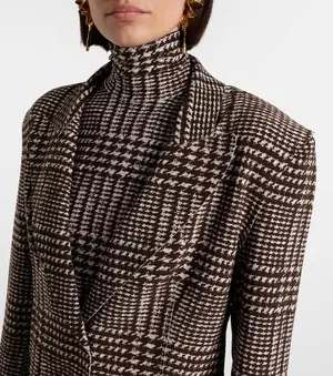 Norma Kamali Houndstooth Cropped Blazer