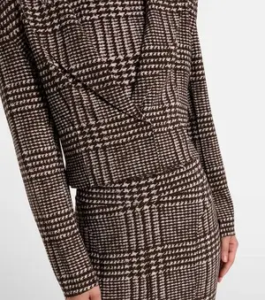 Norma Kamali Houndstooth Cropped Blazer