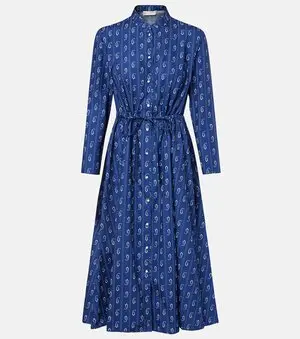 Tory Burch Printed Cotton Shirt Dress - Blue