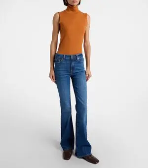 7 For All Mankind Leggy Bootcut Jeans In Carbon Storm - Blue