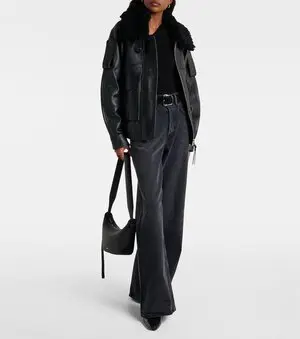 AGOLDE Annette Asymmetrical Ruched Top - Black