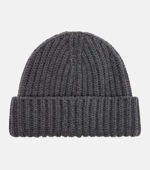 Prada Logo Ribbed-knit Wool And Cashmere Beanie
