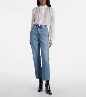 FRAME Vertical Crop Straight Jeans