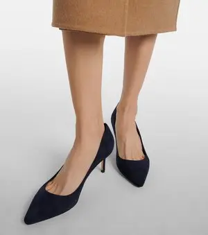 JIMMY CHOO Romy 60 Suede Pointed Toe Pumps - Blue