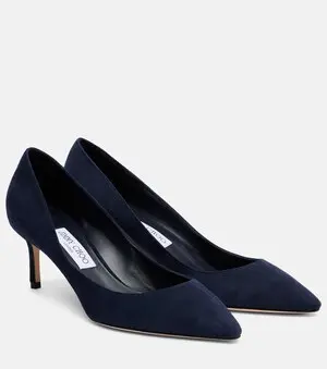 JIMMY CHOO Romy 60 Suede Pointed Toe Pumps - Blue